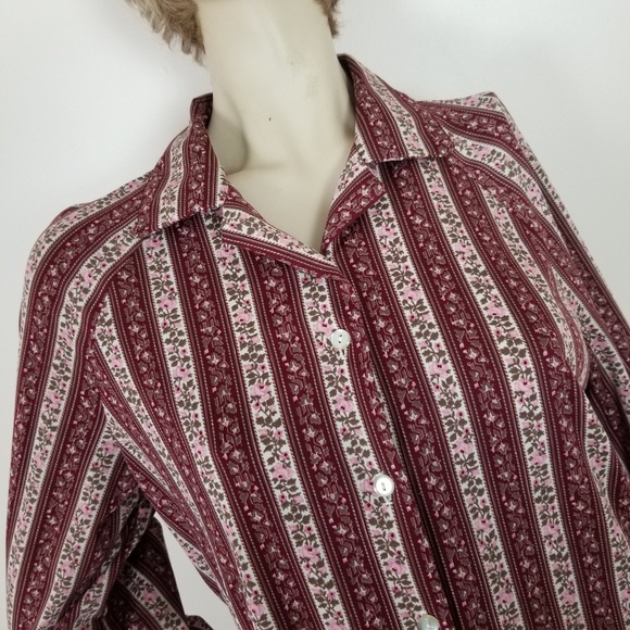 Vintage | Tops | Vintage Rose Floral Button Up Blouse 7s Vibes | Poshmark